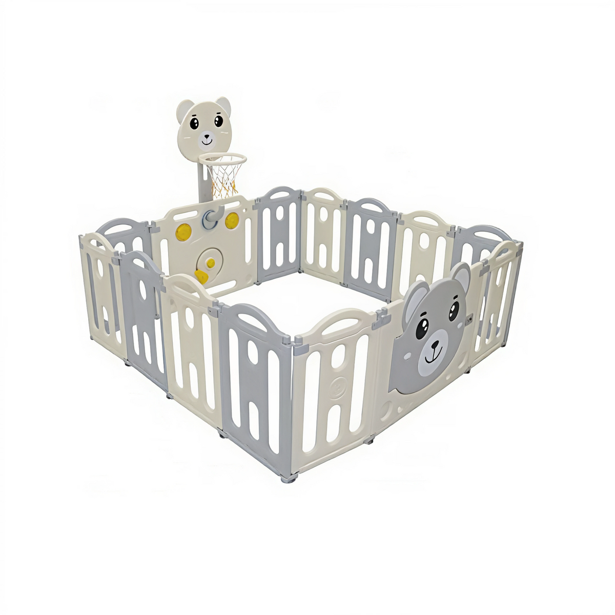 CORRAL BEBESITOS FCE-1 PLASTICO PLEGABLE OSO BG/GR – Starkids