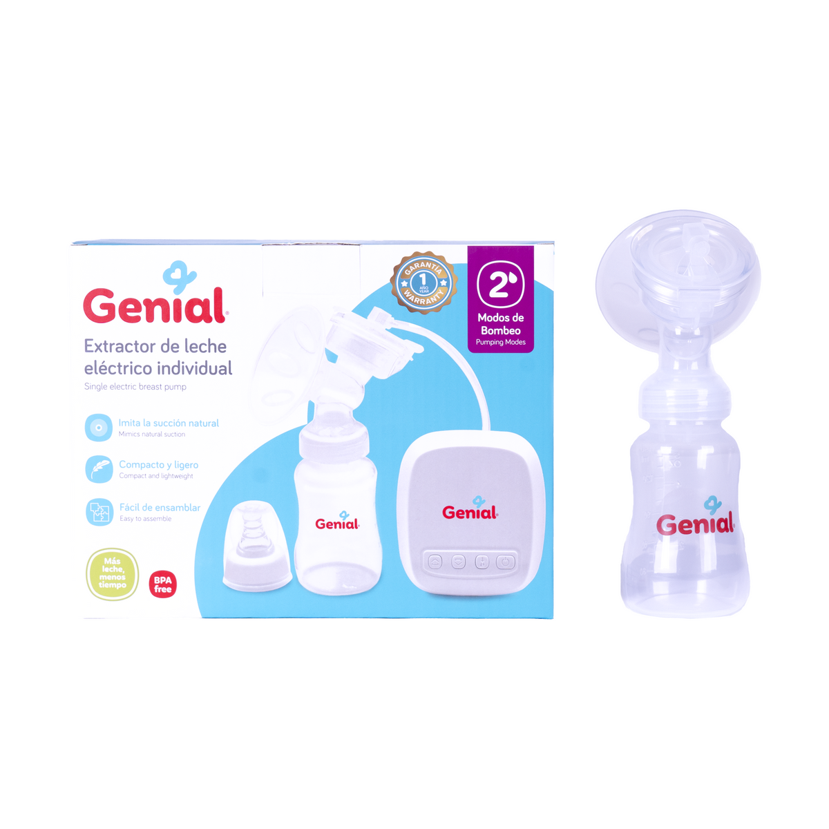 EXTRACTOR LECHE GENIAL GN-S006A ELECTRICO CON TETERO – Starkids